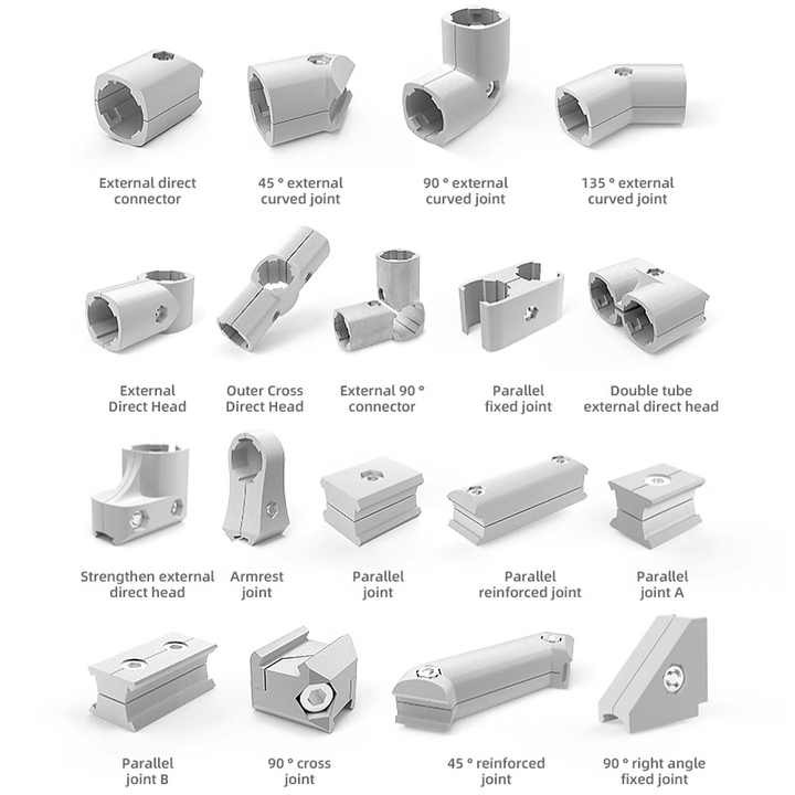 OD 28mm Lean Pipe Connector Double Tube Movable Joint Hinge Joint for ...